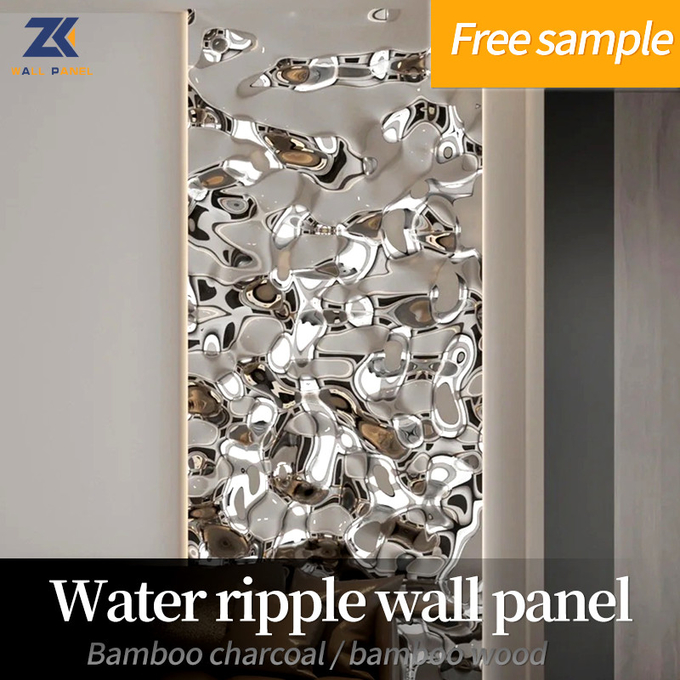 Bamboo Charcoal Water Ripple Wall Panel 1220x2440mm